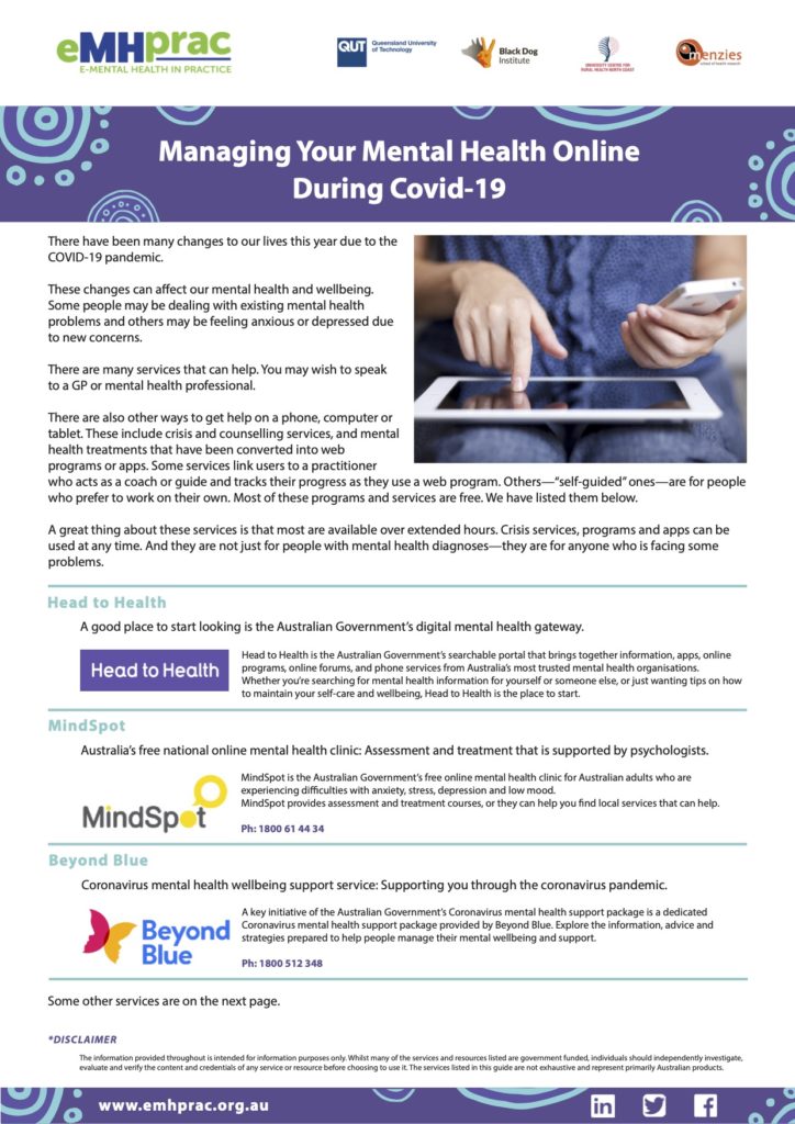 Managing Your Mental Health Online During COVID-19 - eMHprac